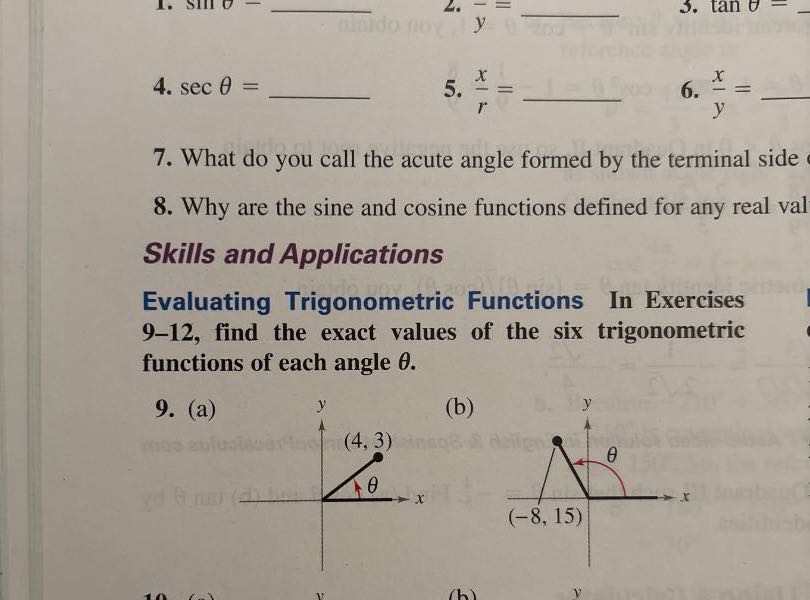 [GET ANSWER] 4. secθ= 5. (x)/(r)= 6. (x)/(y)= 7. What do you call the ...