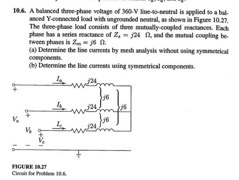 10.6. A balanced three-phase voltage of 360-V line-to-neutral is ...