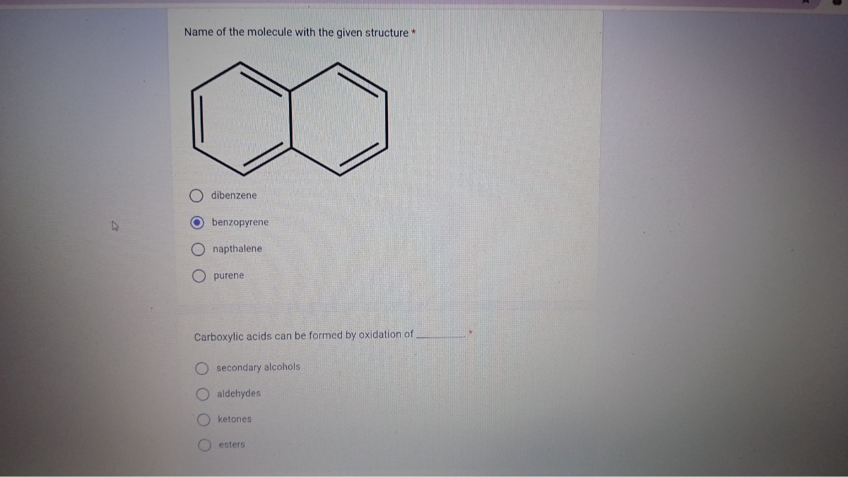 SOLVED: Name of the molecule with the given structure * dibenzene ...