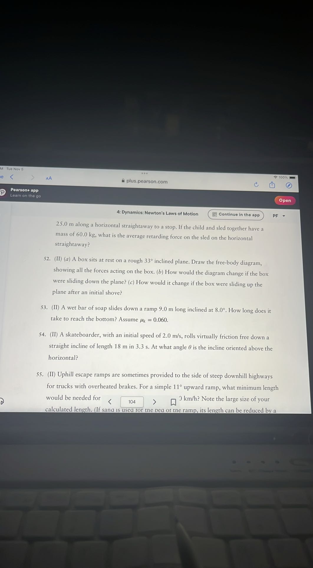 Pearson+ app Learn on the go Open 4: Dynamics: Newton's Laws of Motion ...
