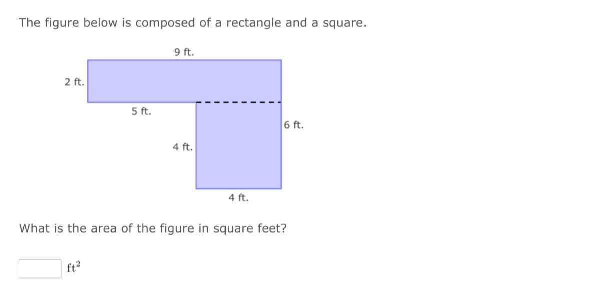 The figure below is composed of a rectangle and a square. What is the ...