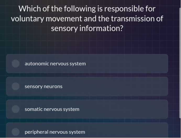 Which of the following is responsible for voluntary movement and the ...