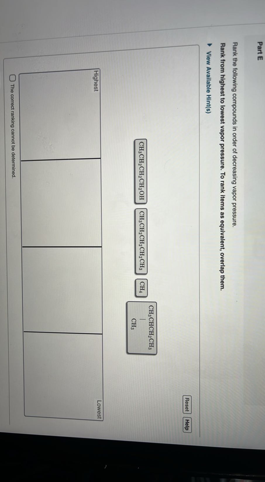 [get Answer] Part E Rank The Following Compounds In Order Of Decreasing