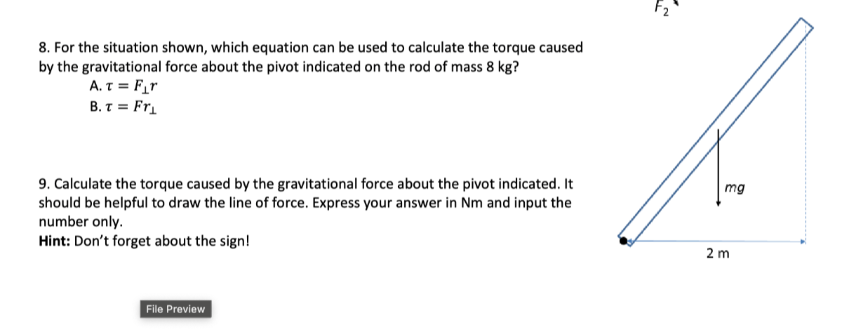 8. For the situation shown, which equation can be used to calculate the ...