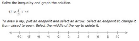 Solve the inequality and graph the solution. 43