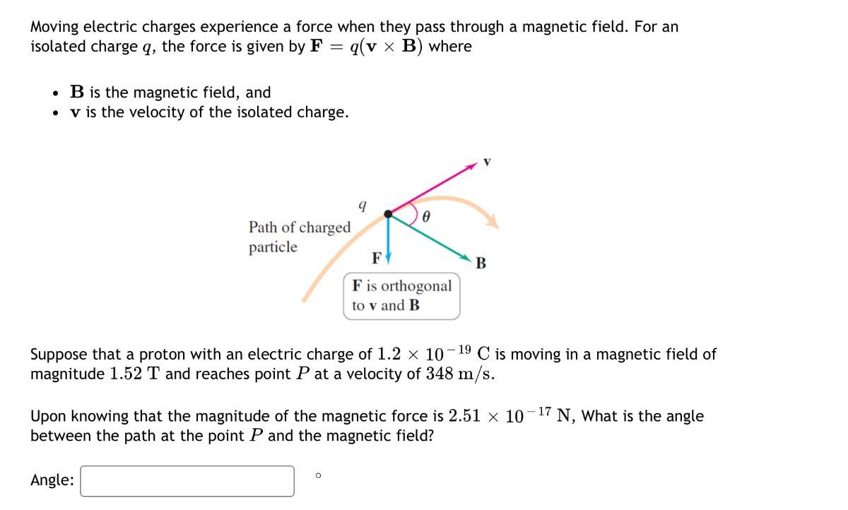 Moving electric charges experience a force when they pass through a ...