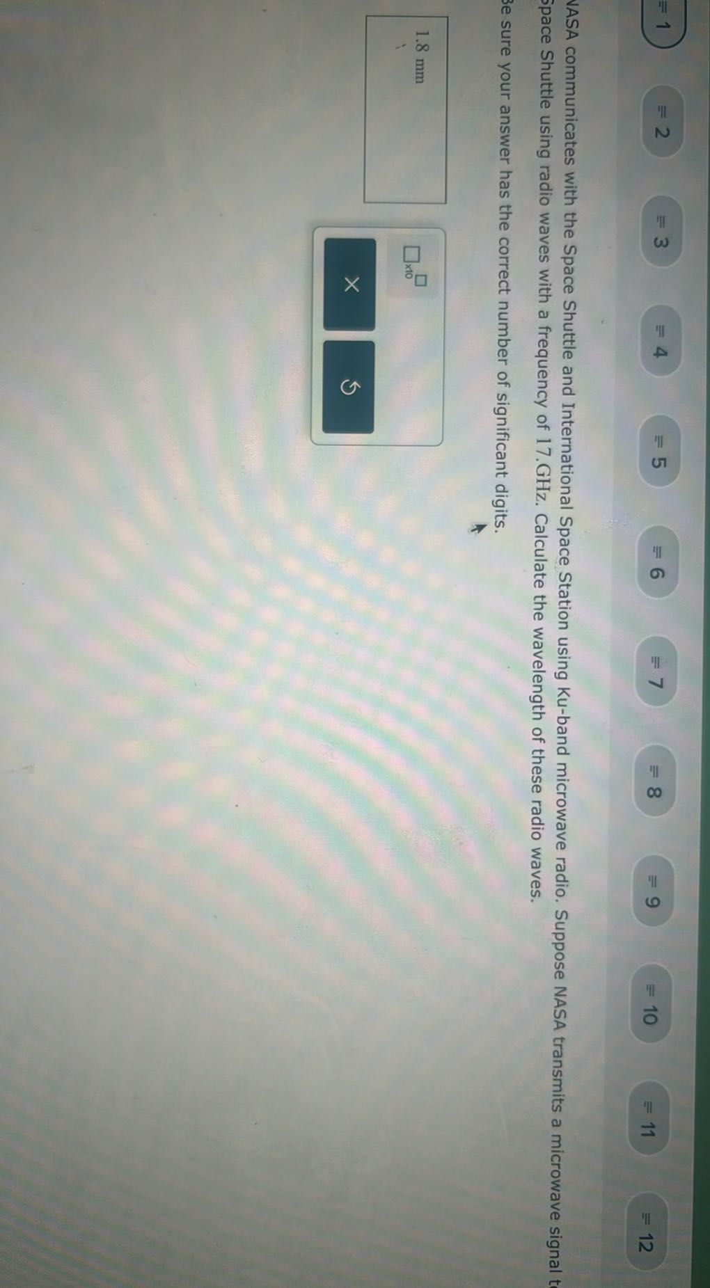 =1 ≡ 2 =3 =4 = 5 ≡ 6 7 8 9 10 =11 ≡ 12 VASA communicates with the Space ...