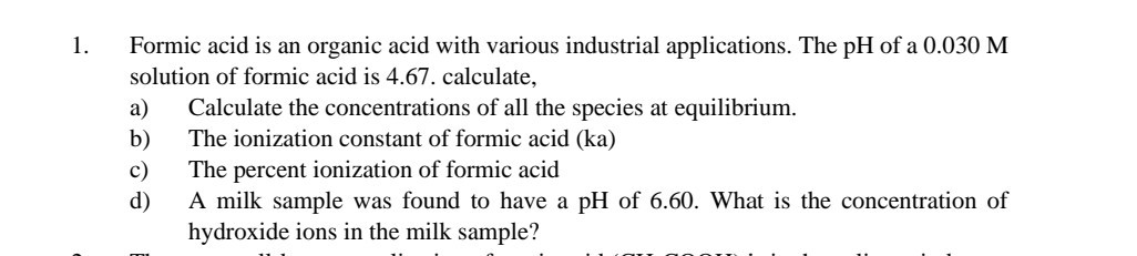 1 formic acid is an organic acid with various industrial applications ...
