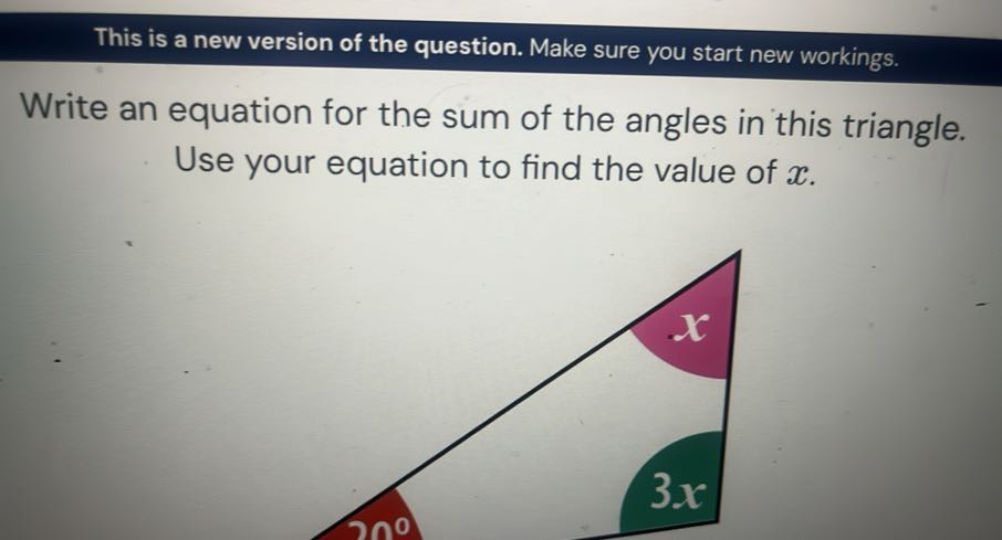 This is a new version of the question. Make sure you start new workings ...