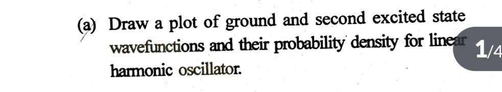 (a) Draw a plot of ground and second excited state wavefunctions and their probability density ...