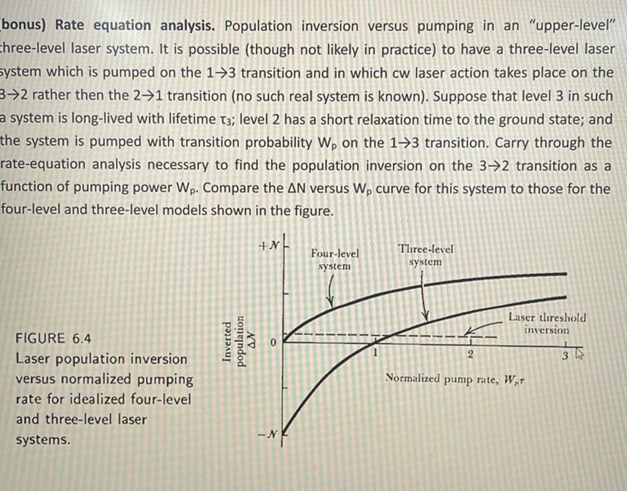 bonus rate equation analysis population inversion versus pumping in an ...
