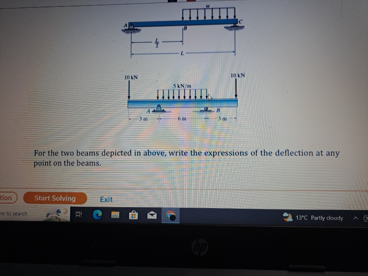 SOLVED: For the two beams depicted in above, write the expressions of ...