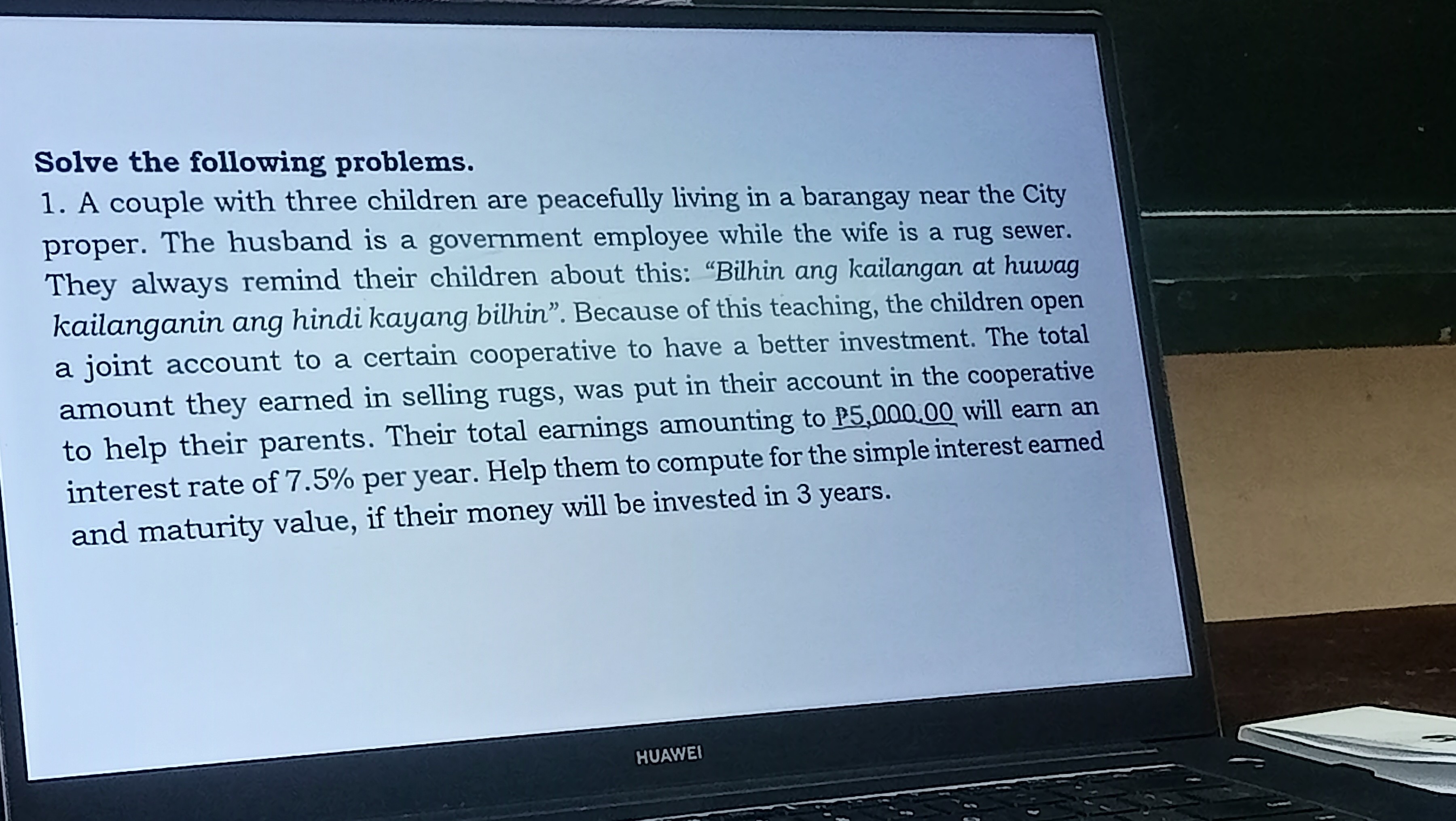 solve the following problems 1 a couple with three children are ...