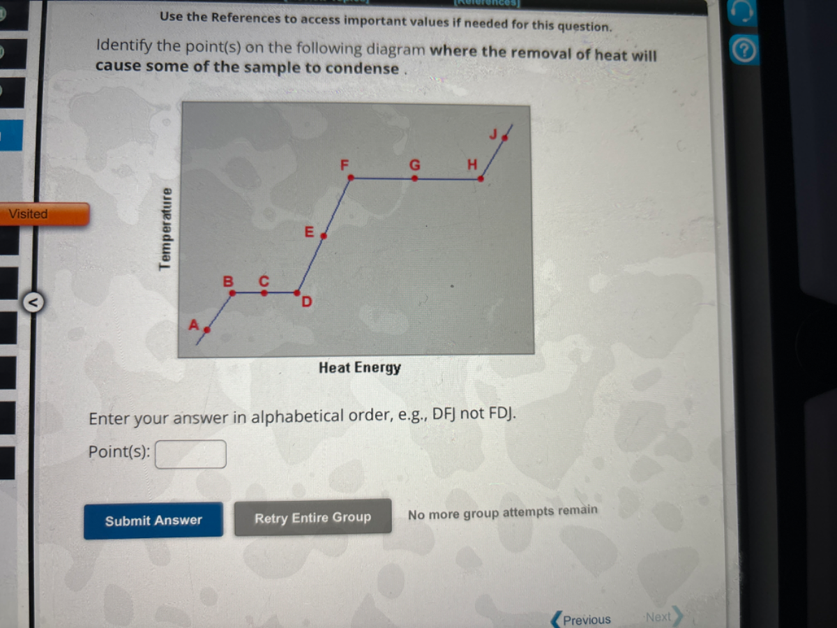 Use the References to access important values if needed for this question. Identify the point(s ...
