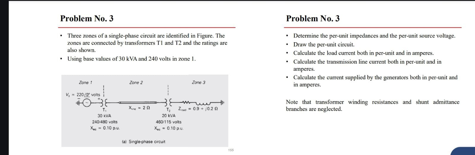 Problem No. 3 - Three zones of a single-phase circuit are identified in Figure. The zones are ...