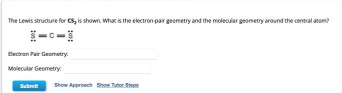 the lewis structure for mathbfc s2 is shown what is the electron pair ...