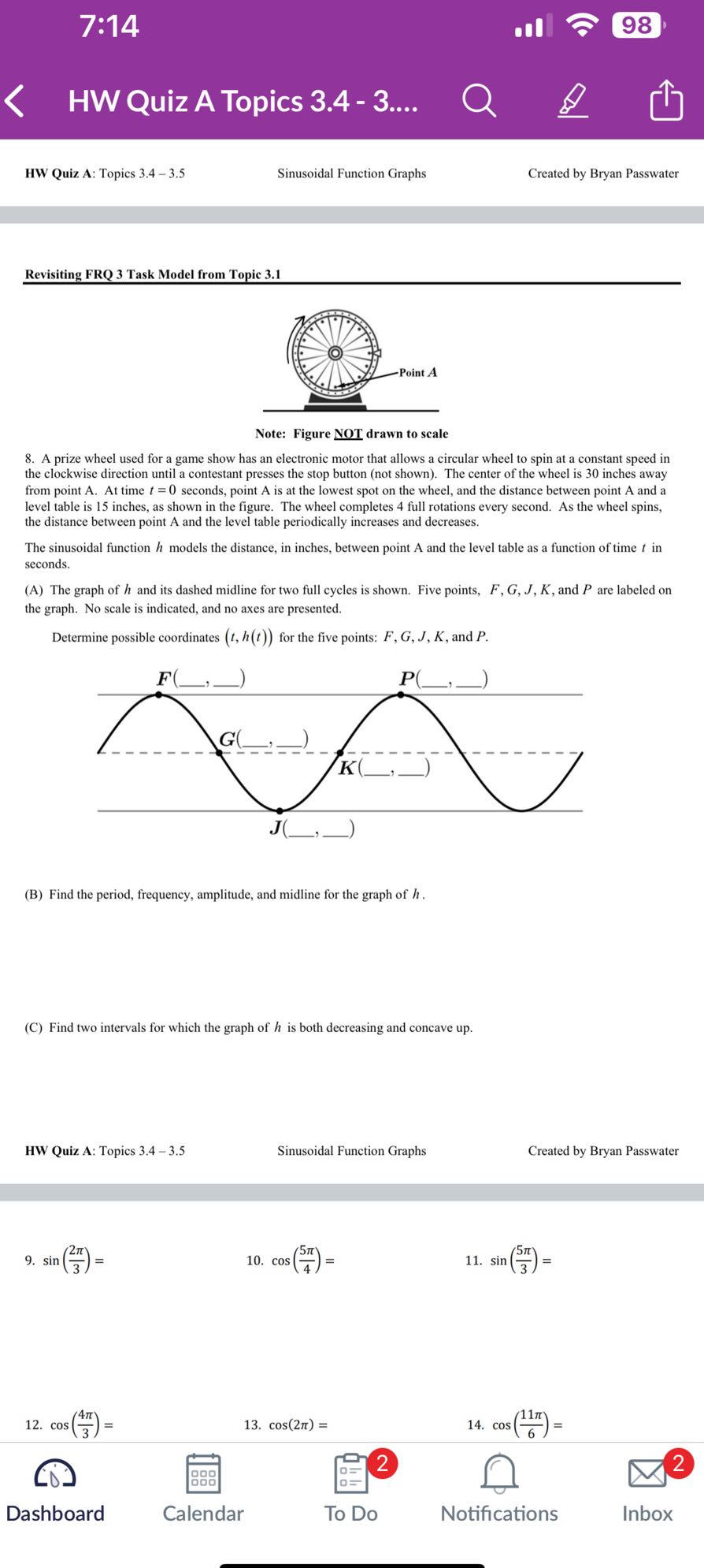 7:14 98 HW Quiz A Topics 3.4 - 3.... HW Quiz A: Topics 3.4-3.5 ...