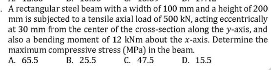 A rectangular steel beam with a width of 100 mm and a height of 200 mm ...