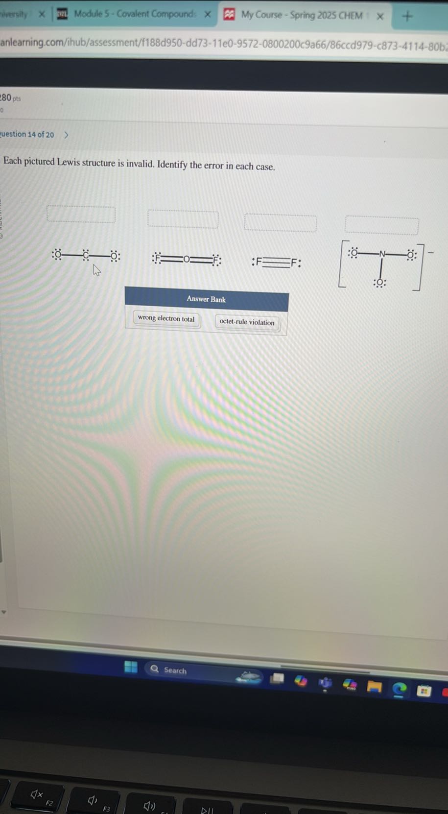 [GET ANSWER] iversity Module 5-Covalent Compounds My Course - Spring 2025 CHEM anlearning.com ...