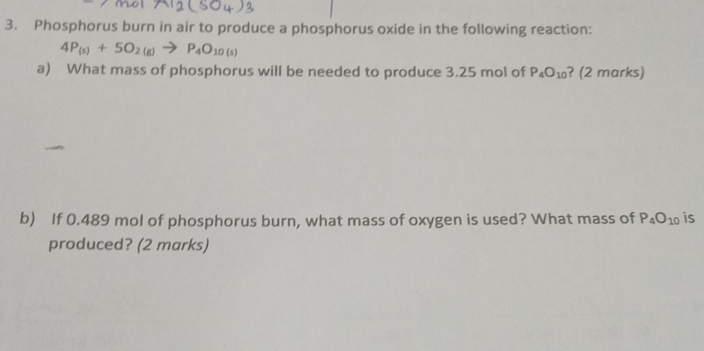 3. Phosphorus burn in air to produce a phosphorus oxide in the ...