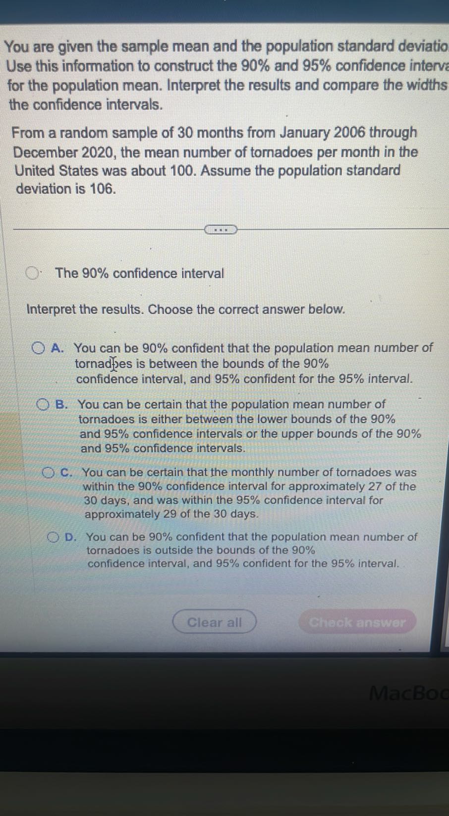 You Are Given The Sample Mean And The Population Standard Deviatio Use