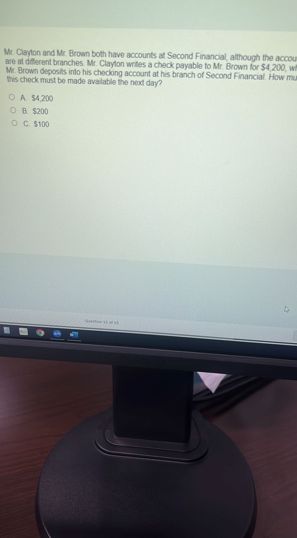 Mr. Clayton and Mr. Brown both have accounts at Second Financial ...