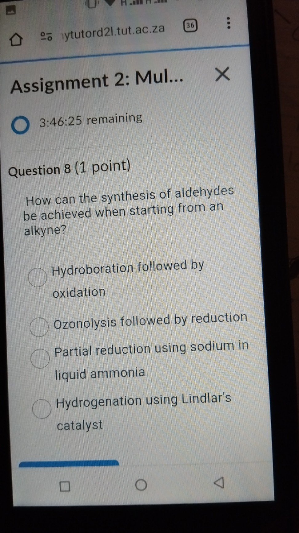 o- iytutord2l.tut.ac.za 36 Assignment 2: Mul... 3: 46: 25 remaining Question 8 (1 point) How can ...