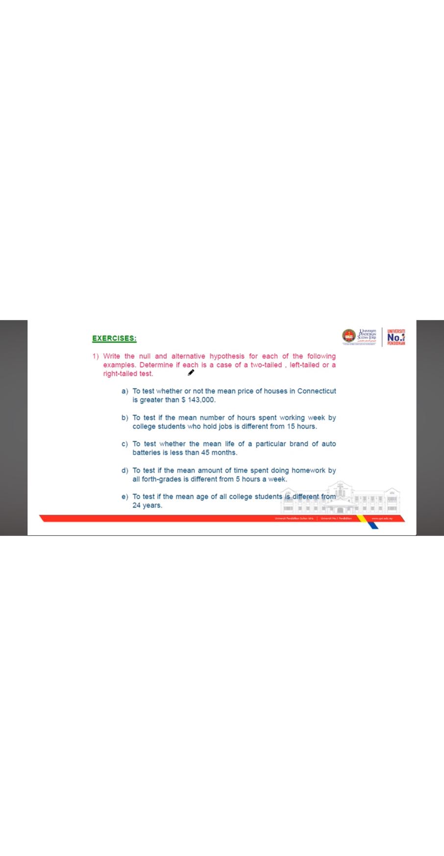 Exercises Fandint No 1 Write The Null And Alternative Hypothesis For 7197