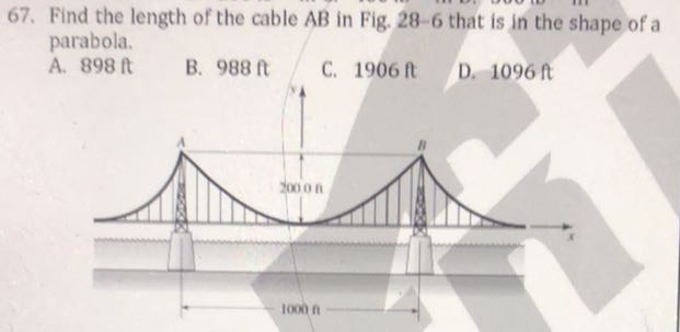 67. Find the length of the cable AB in Fig. 28-6 that is in...