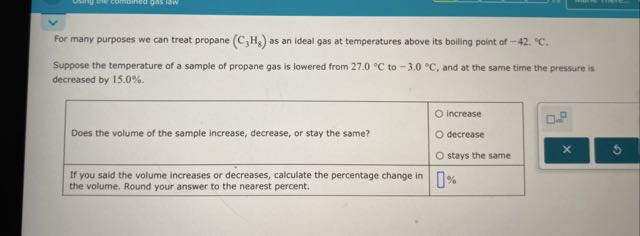 for many purposes we can treat propane leftmathrmc3 mathrmh8right as an ...