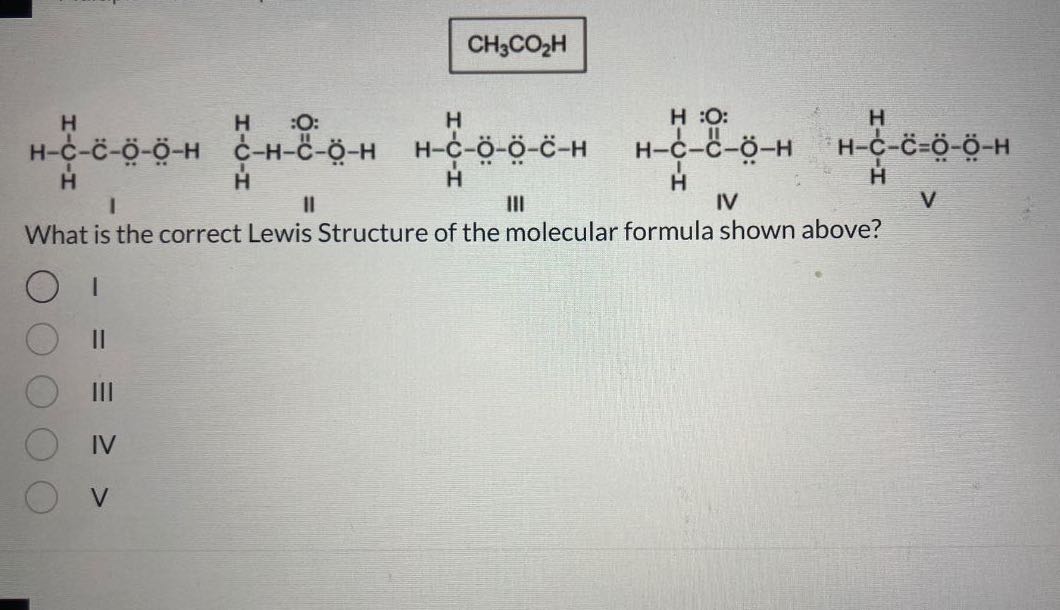 What Is The Correct Lewis Structure Of The Molecular Formula Shown