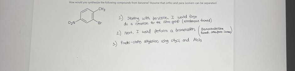 How would you synthesize the following compounds from benzene? Assume that ortho and para ...