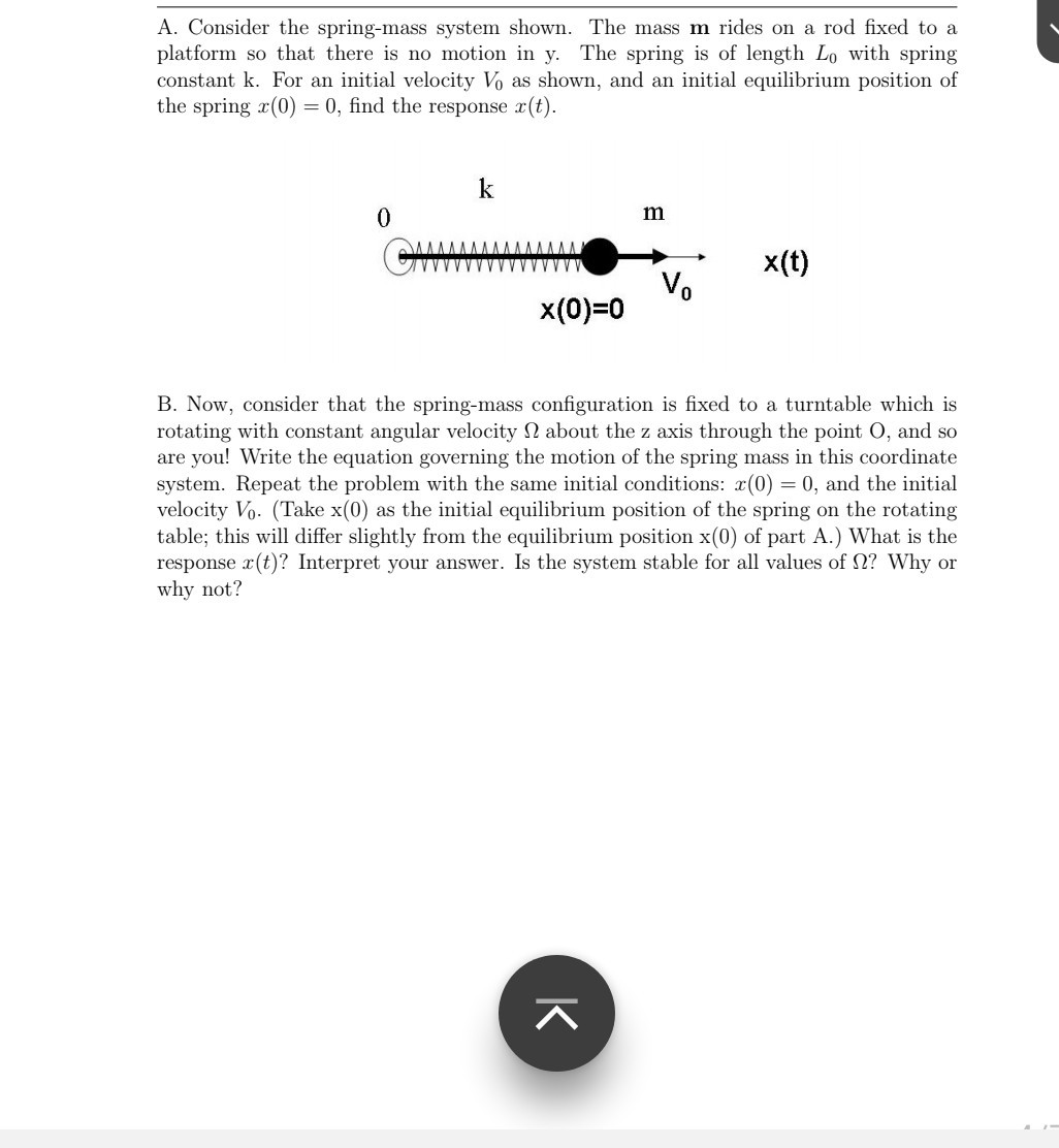 a consider the spring mass system shown the mass mathbfm rides on a rod ...