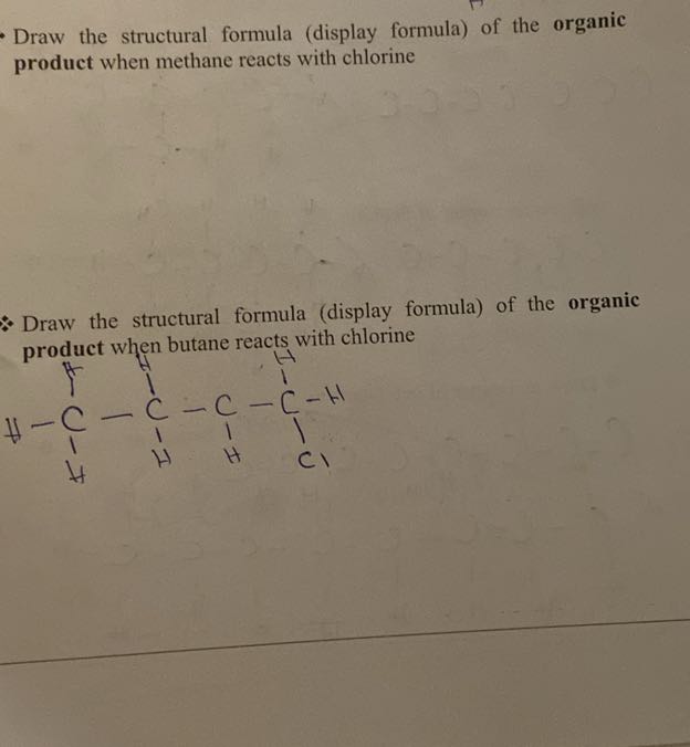 Draw the structural formula (display formula) of the organic product ...