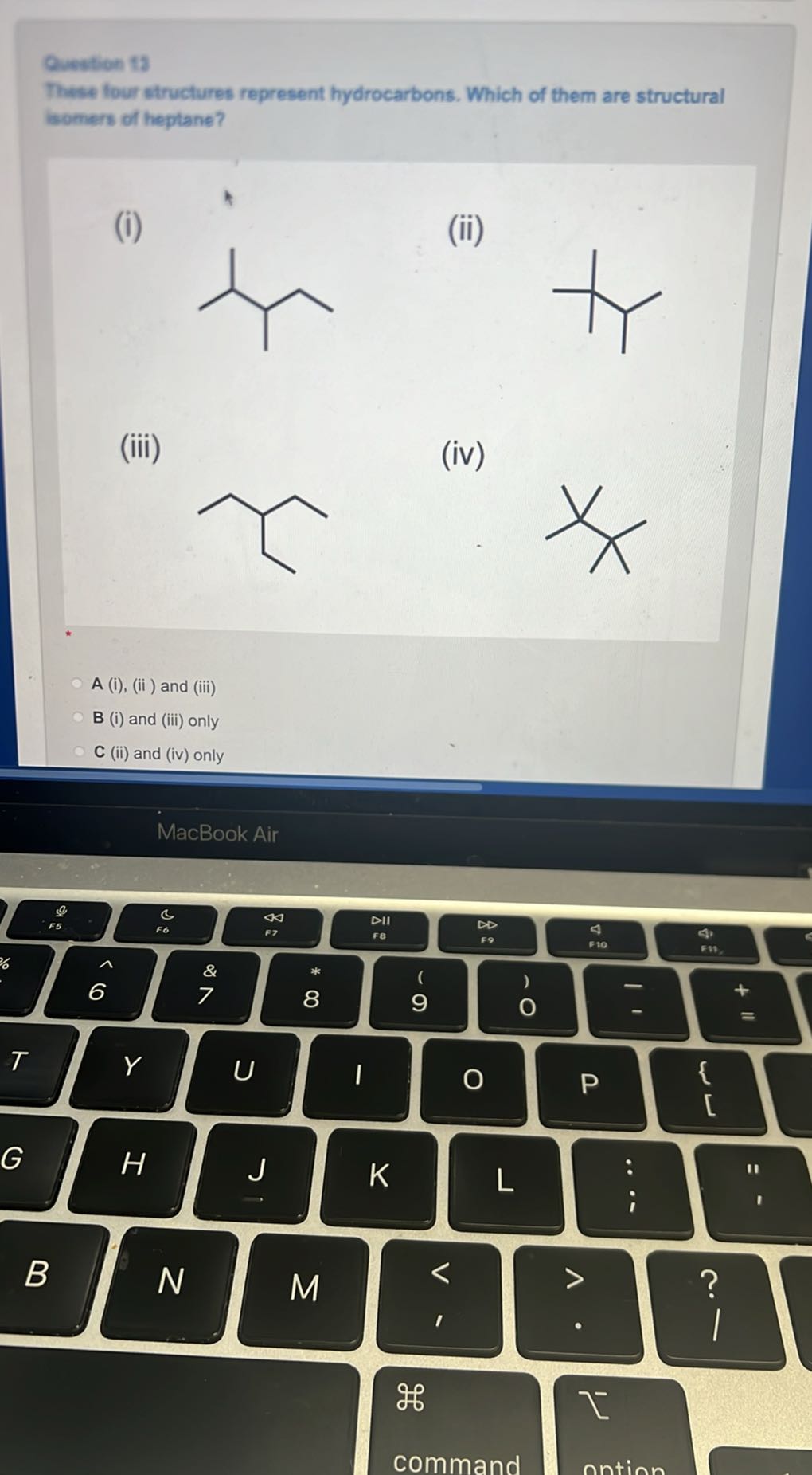 These four structures represent hydrocarbons. Which of them are ...