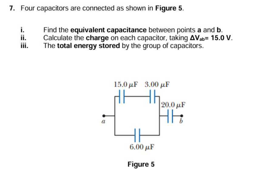 7 Four Capacitors Are Connected As Shown In Figure 5 I Find The Equivalent Capacitance Between