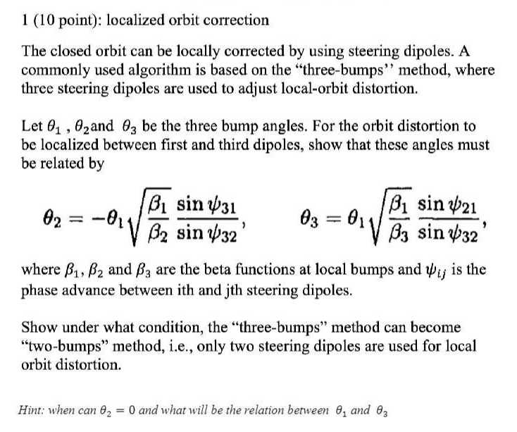 1 10 Point Localized Orbit Correction The Closed Orbit Can Be Locally Corrected By Using