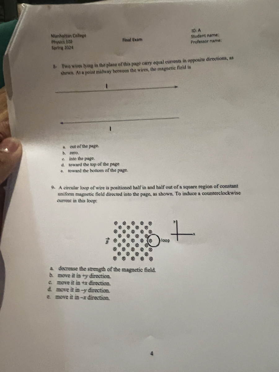 SOLVED: Mankattan Callese Myyes 100 Final tram ID: A Student name ...