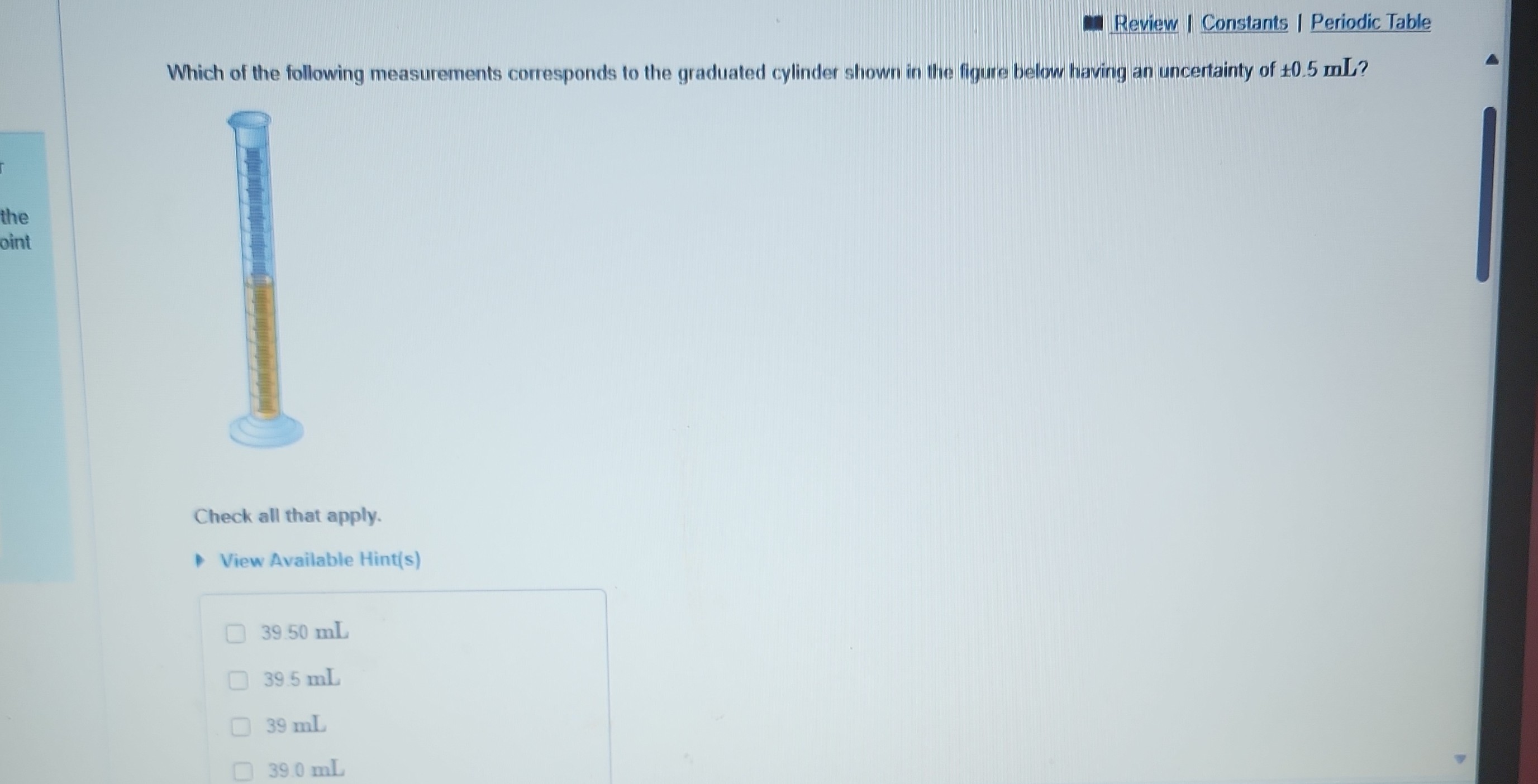 review constants periodic table which of the following measurements ...
