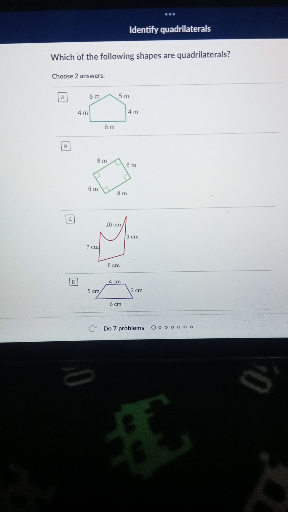 Identify quadrilaterals Which of the following shapes are ...