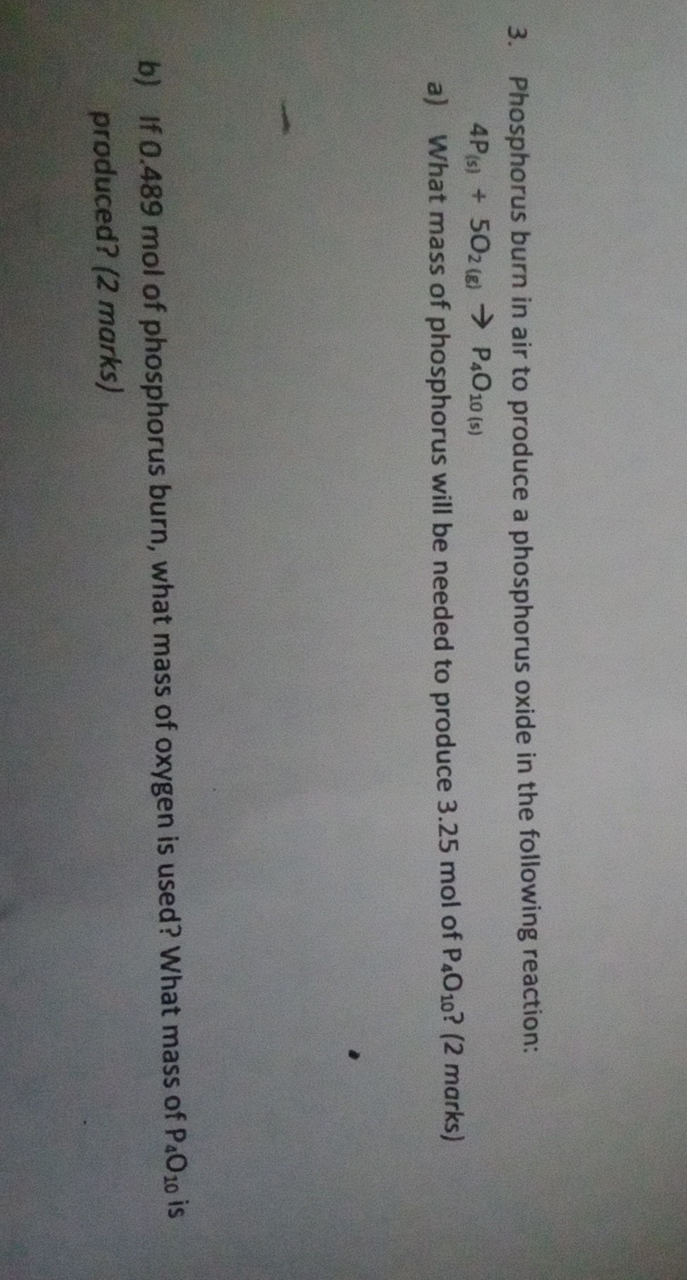 3. Phosphorus burn in air to produce a phosphorus oxide in the ...
