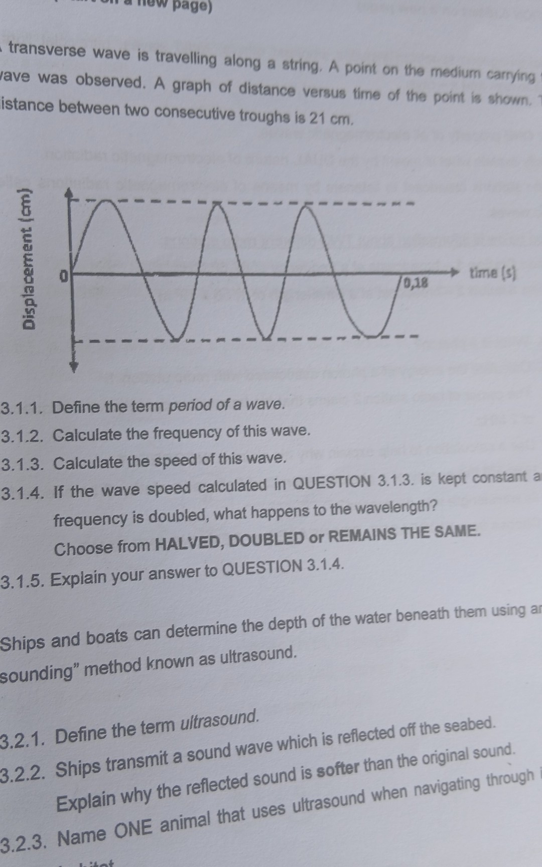 transverse wave is travelling along a string. A point on the medium ...