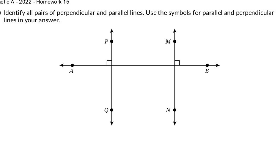 etic A - 2022 -Homework 15 Identify all pairs of perpendicular and ...