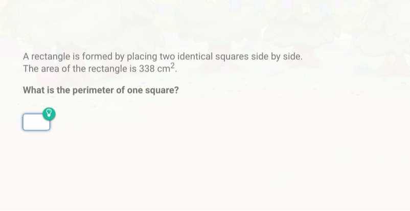 a rectangle is formed by placing two identical squares side by side the ...