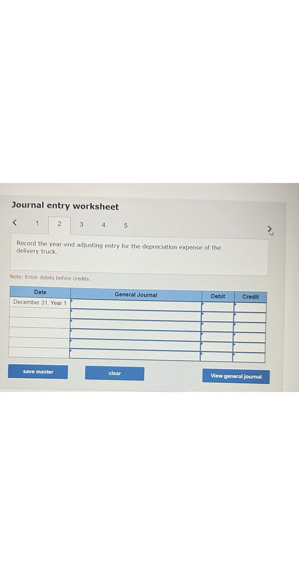[GET ANSWER] Journal entry worksheet 1 2 3 4 5 Record the year-end ...