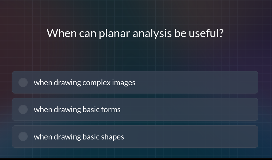 When can planar analysis be useful? when drawing complex images when ...