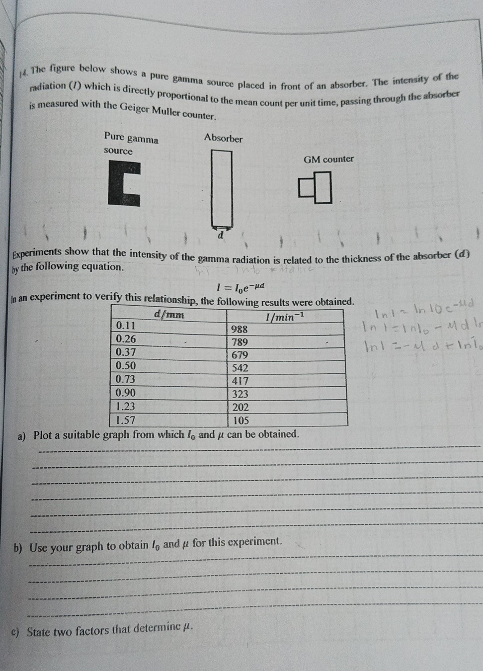 [GET ANSWER] 14. The figure below shows a pure gamma source placed in ...