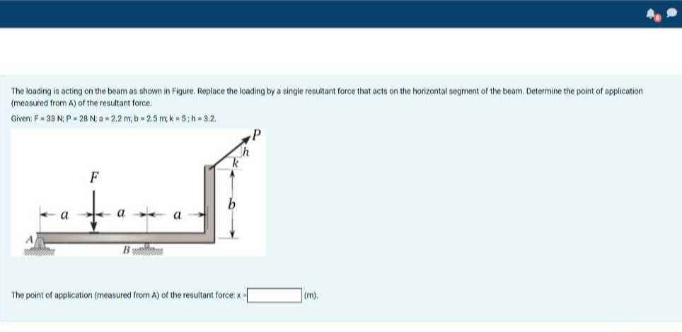 The loading is acting on the beam as shown in Figure. Replace the loading by a single resultant ...