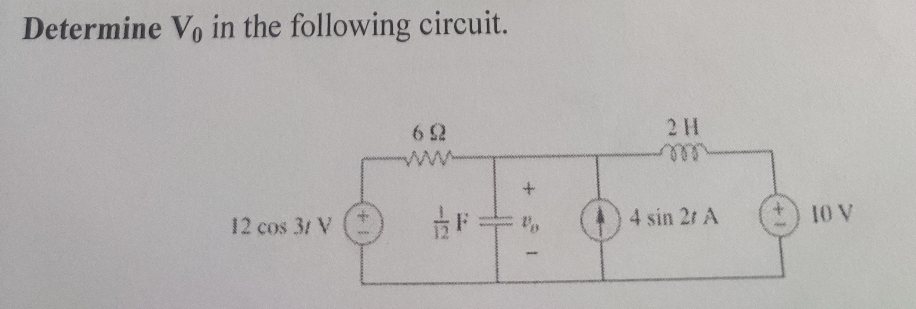 determine v0 in the following circuit determine v0 in the following circuit