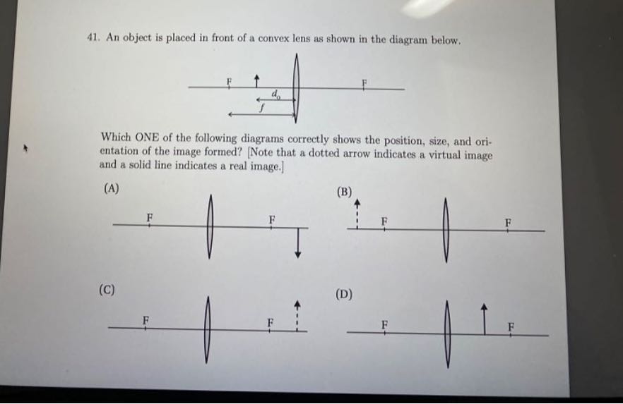 41. An object is placed in front of a convex lens as shown in the ...